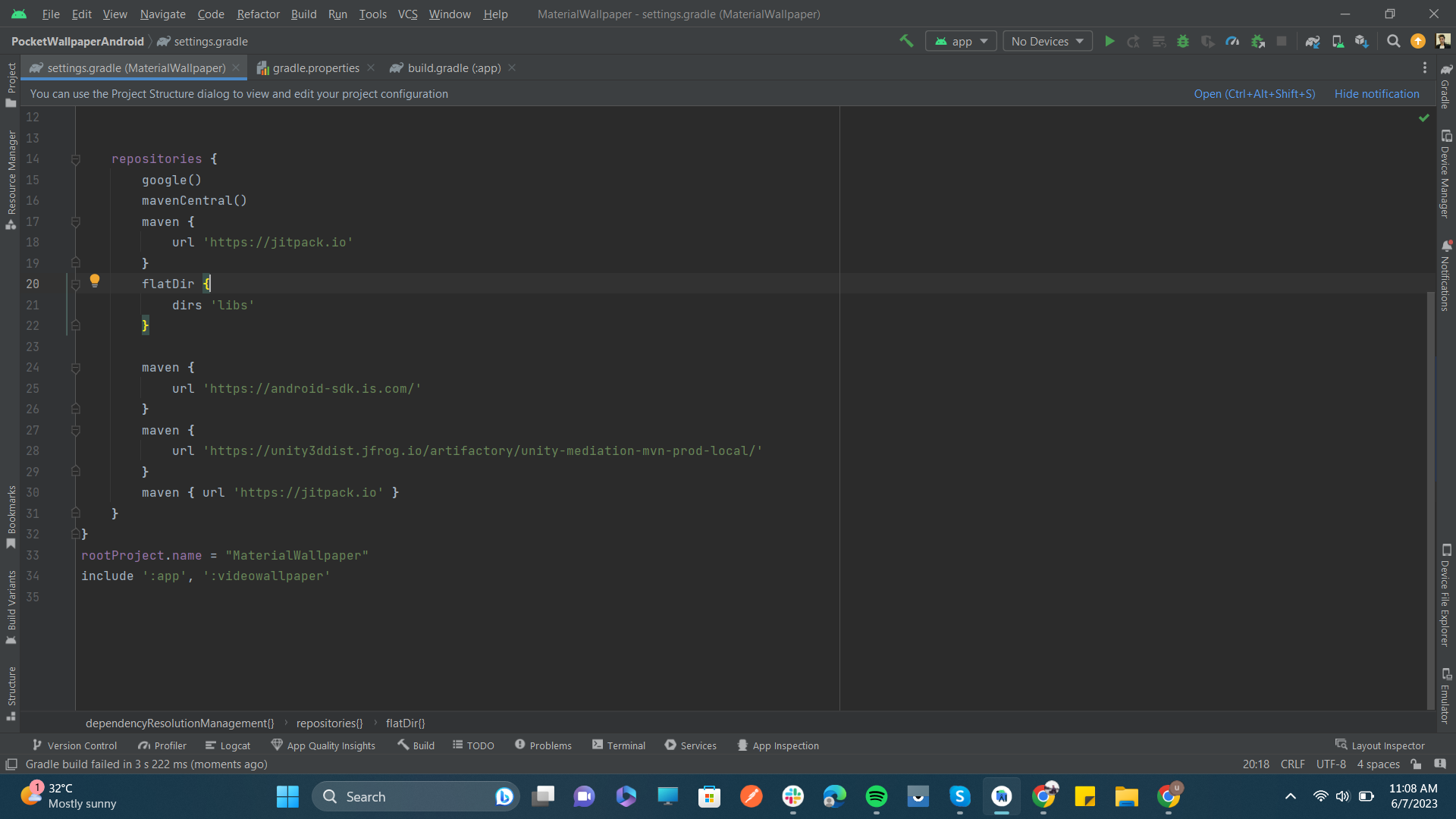 FAILURE Build completed with 9 failures 1 Task failed with a kotlinlang #android
